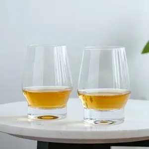 VISKI Raye Crystal Heavy Base Whiskey Glasses Set Of 2