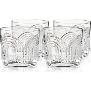 VISKI Beau Crystal Lowball Tumblers Set Of 4 - Clear