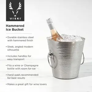 VISKI Irving Hammered Ice Bucket In Stainless Steel