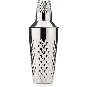 VISKI Irving Faceted Cocktail Shaker In Stainless Steel - Silver