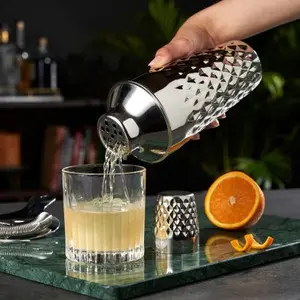 VISKI Irving Faceted Cocktail Shaker In Stainless Steel