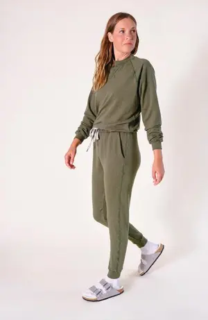 POPLINEN Plus Agnes Organic Cotton And Tencel Jogger Pant - Moss