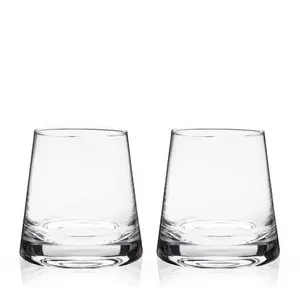 VISKI Burke Crystal Whiskey Glasses Set Of 2 - Clear