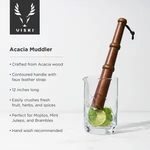 VISKI Professional 12" Muddler With Acacia Wood