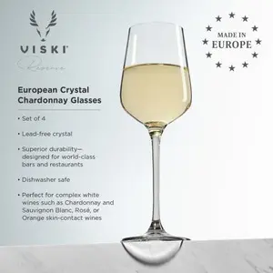 VISKI Reserve Inez Crystal Chardonnay Glasses Set Of 4