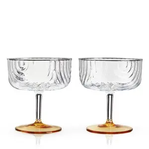 VISKI Deco Gatsby Coupes Set Of 2 - Clear