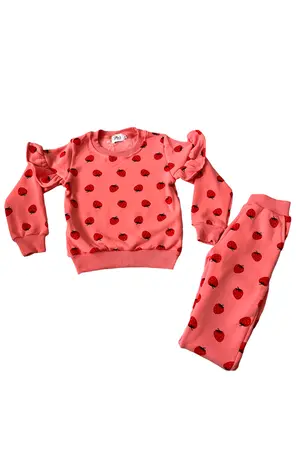 LOLA + THE BOYS Strawberry Print Jogger Set
