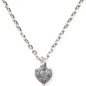Kate Spade New York Mini Glitter Heart Pendant Necklace - Silver