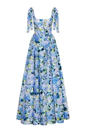 MILLA A-line Corset Floral Taffeta Maxi Gown