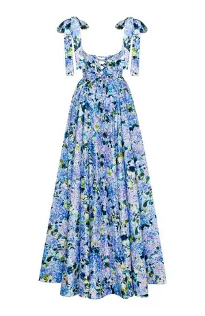 MILLA A-line Corset Floral Taffeta Maxi Gown