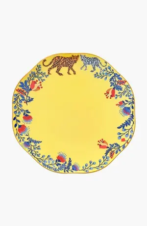 JESSIE ZHAO NEW YORK Amazon Rainforest Bone China Dinner Plate - Yellow