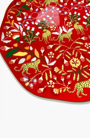 JESSIE ZHAO NEW YORK Leopards Forest Bone China Salad Plates