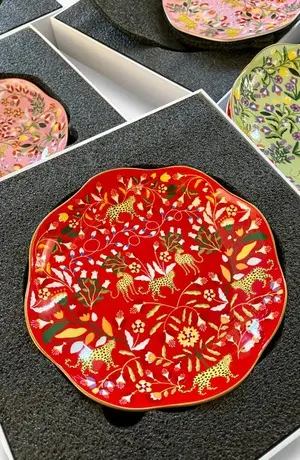 JESSIE ZHAO NEW YORK Leopards Forest Bone China Salad Plates
