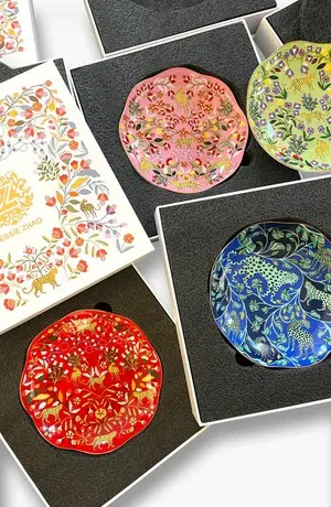 JESSIE ZHAO NEW YORK Leopards Forest Bone China Salad Plates