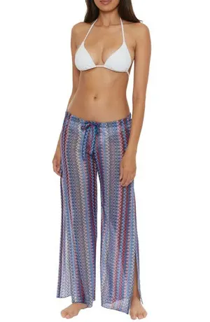 BECCA® By Rebecca Virtue Waterway Knit Cover-up Pants - Blue Multi