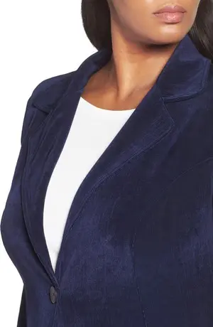 Vikki Vi One-button Stretch Knit Blazer - Navy