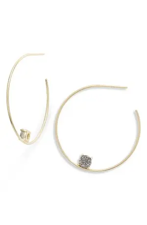 Argento Vivo Drusy Hoop Earrings - Gold
