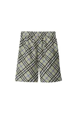Burberry Check Silk Shorts - Lichen