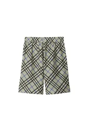 Burberry Check Silk Shorts - Lichen