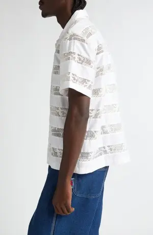 BODE Tennis Lace Cotton Camp Shirt