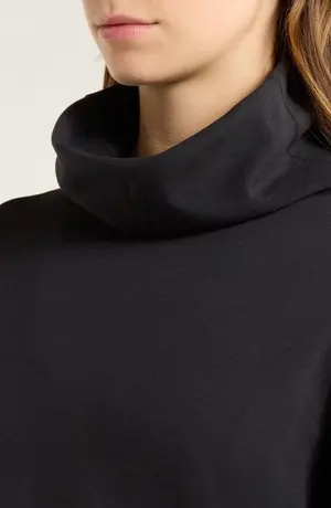 RHONE Dreamglow Mock Neck Top - Pure Black Heather