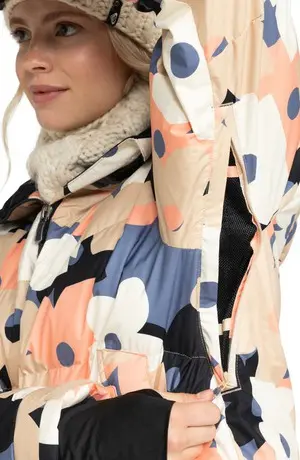 Roxy Alofted Water Resistant Hooded Puffer Jacket - Wild Wind