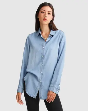 BELLE & BLOOM Keep Me Wild Denim Shirt