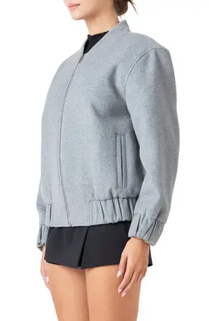 Endless Rose Oversized Wool Blend Bomber Jacket