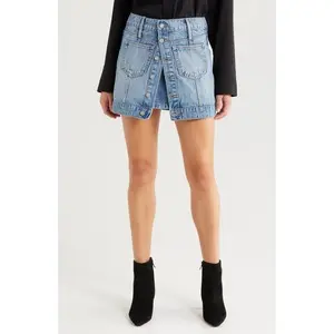 HIDDEN JEANS Button Front Denim Miniskirt