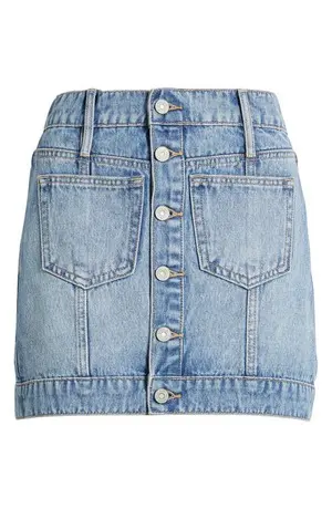 HIDDEN JEANS Button Front Denim Miniskirt
