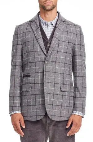 BROOKLYN BRIGADE Plaid Wool Blazer