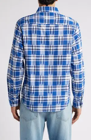 SCHOTT Ikat Plaid Button-up Shirt