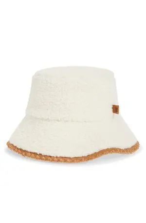 UGG Fluff Scalloped Faux Fur Bucket Hat - Nimbus