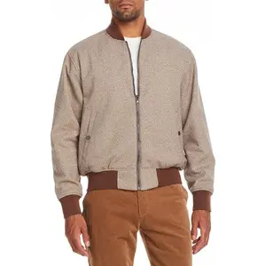 BROOKLYN BRIGADE Herringbone Reversible Bomber Jacket - Brown