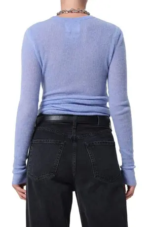 Citizens Of Humanity Alessia Wool & Cashmere Blend Rib Top - Heather Robin