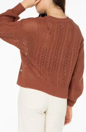 Roxy Daybreak Pointelle Sweater - Russet