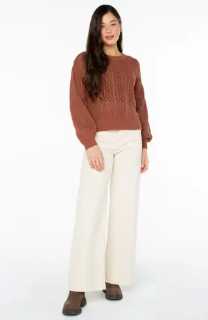 Roxy Daybreak Pointelle Sweater - Russet