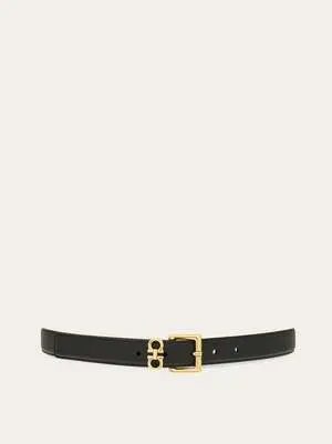 FERRAGAMO Double Gancini Fixed Belt - Black
