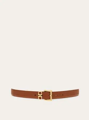 FERRAGAMO Ferragamo Double Gancini Fixed Belt Brown