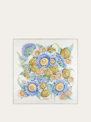 FERRAGAMO Sunflower Print Silk Scarf - Multicolor