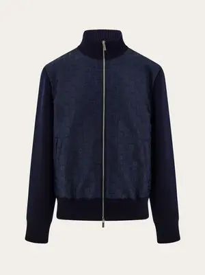 FERRAGAMO Knitted Bomber Jacket - Blue