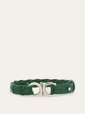 FERRAGAMO Ferragamo Braided Gancini Bracelet Green