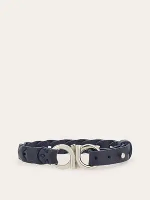 FERRAGAMO Ferragamo Braided Gancini Bracelet New Navy Blue