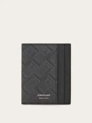 FERRAGAMO Monogram Credit Card Holder - Black