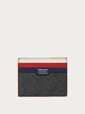 FERRAGAMO Monogram Credit Card Holder - Blue