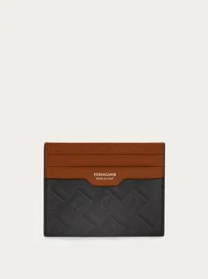 FERRAGAMO Monogram Credit Card Holder - Brown