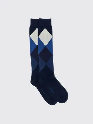 BALLANTYNE Patterned Socks Blue 1