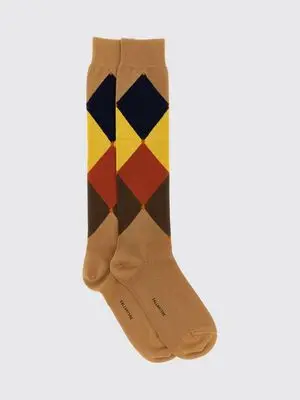BALLANTYNE Patterned Socks Camel
