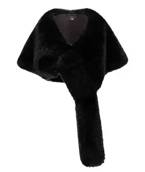 Theia Fox-like Faux Fur Stole - Black