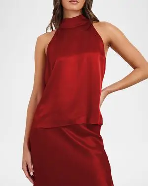 Rails Rails Leah Satin Blouse - Scarlet